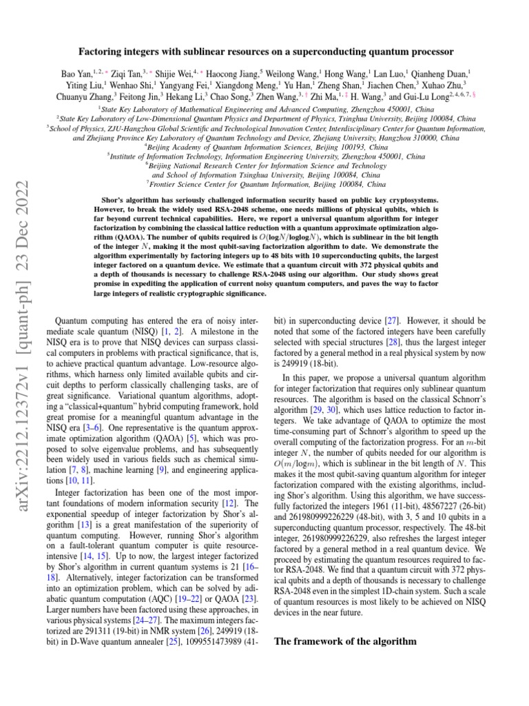 RSA Factoring | PDF | Quantum Computing | Quantum Mechanics
