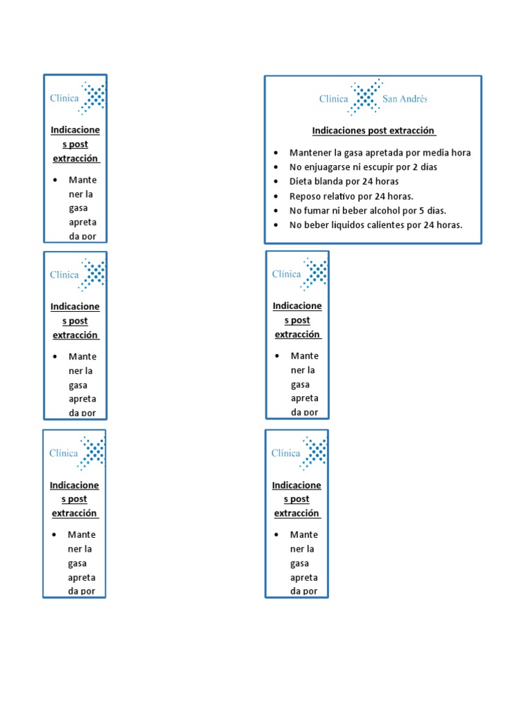 Indicaciones Post Exo | PDF