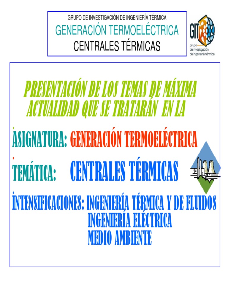 04 GT01 Situacion Energetica Centrales Termicas | PDF | Vapor | Caldera