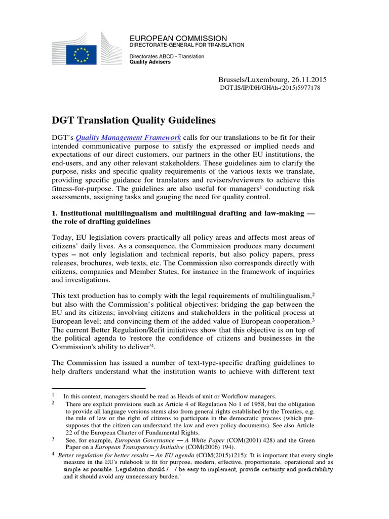 DGT Translation Quality Guidelines en | PDF | Translations | European Union
