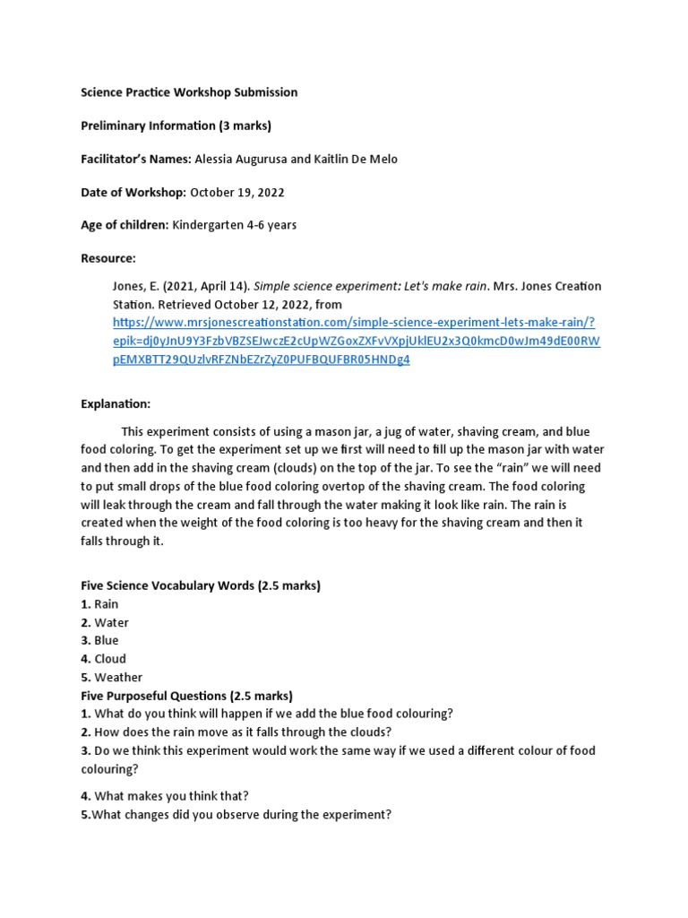 Science Workshop Pdf