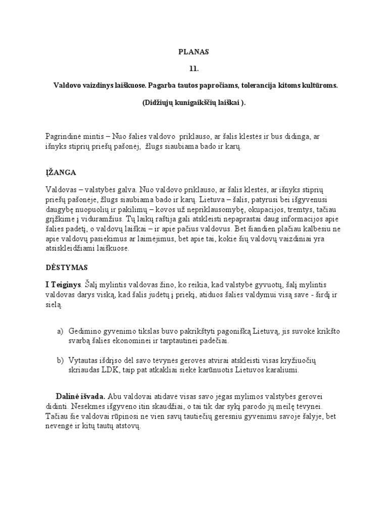 Kalbėjimo Planas | PDF