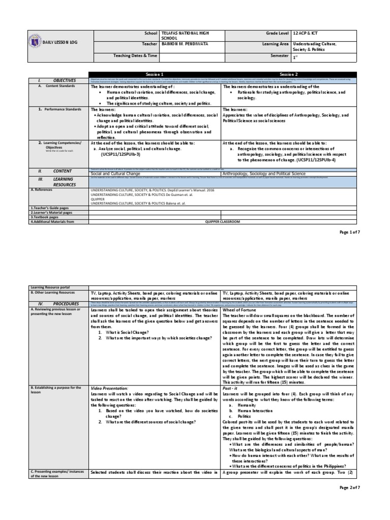 DLL Week 2 | PDF | Learning | Teaching Method