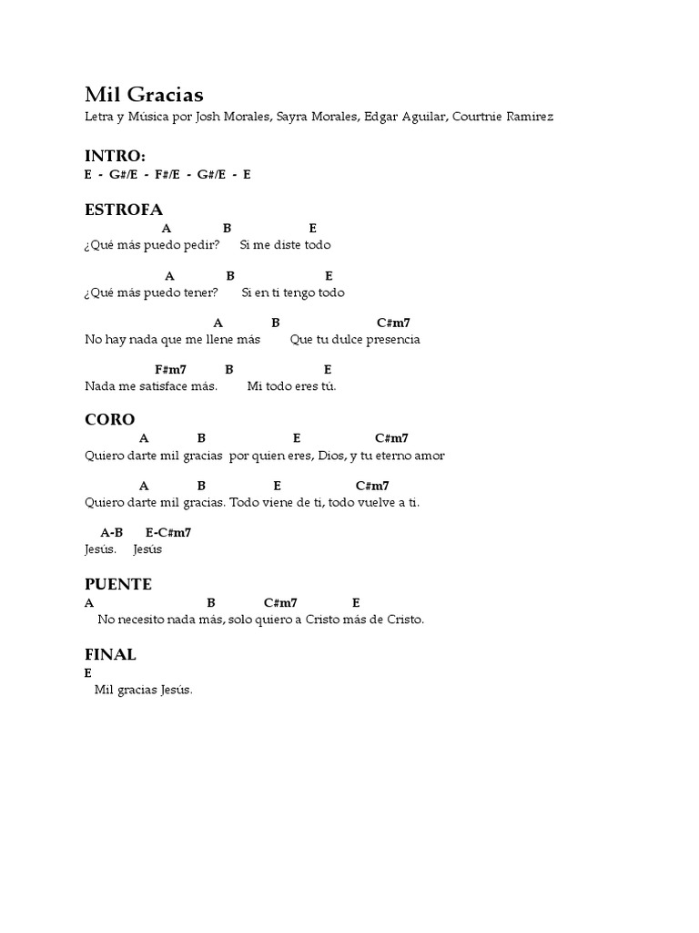 Mil Gracias | PDF
