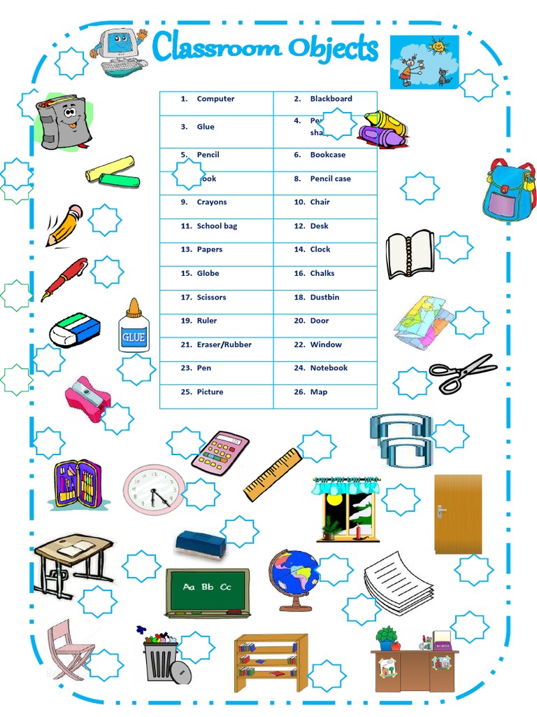 Classroom Objects Fun Activities Games - 36983 | PDF