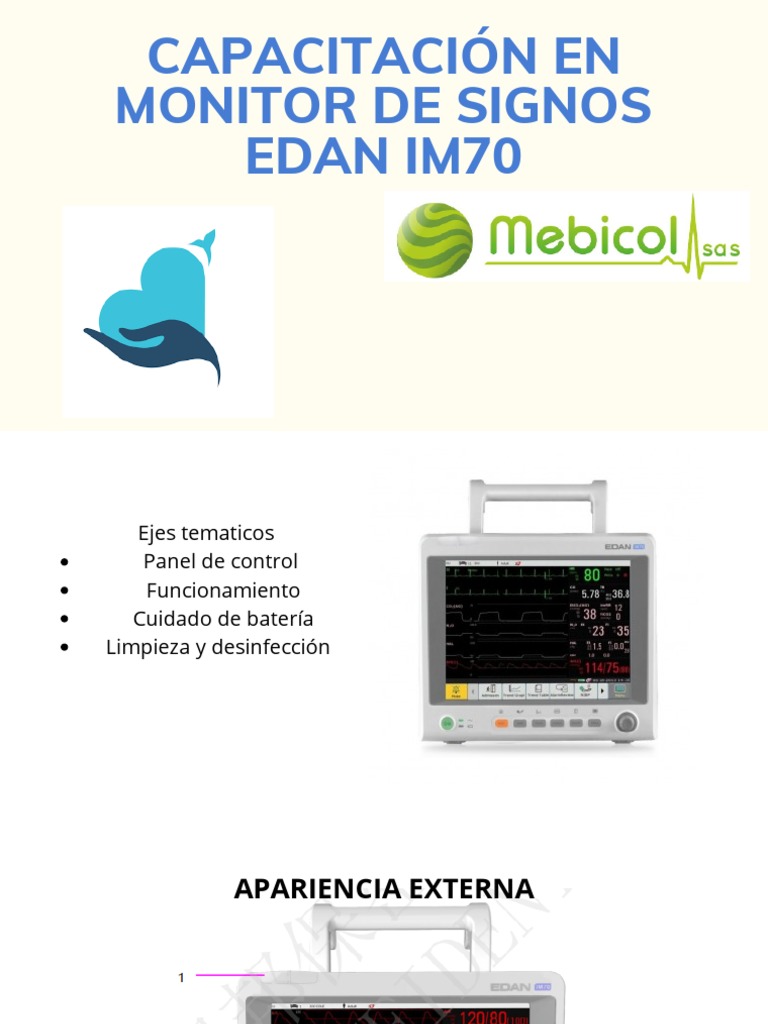 Capacitacion en Monitor de Signos Edan Im70 | PDF