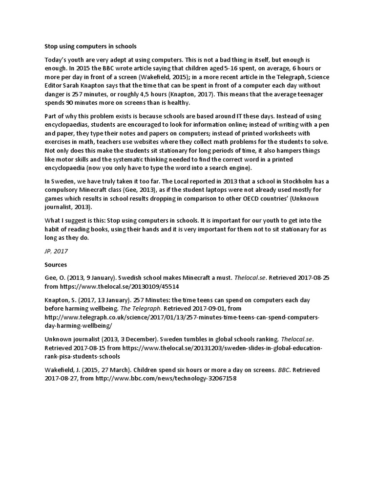 Stop Using Computers in Schools | PDF