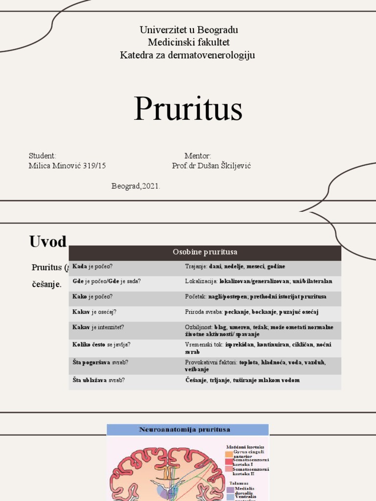Prezentacija Pruritus | PDF