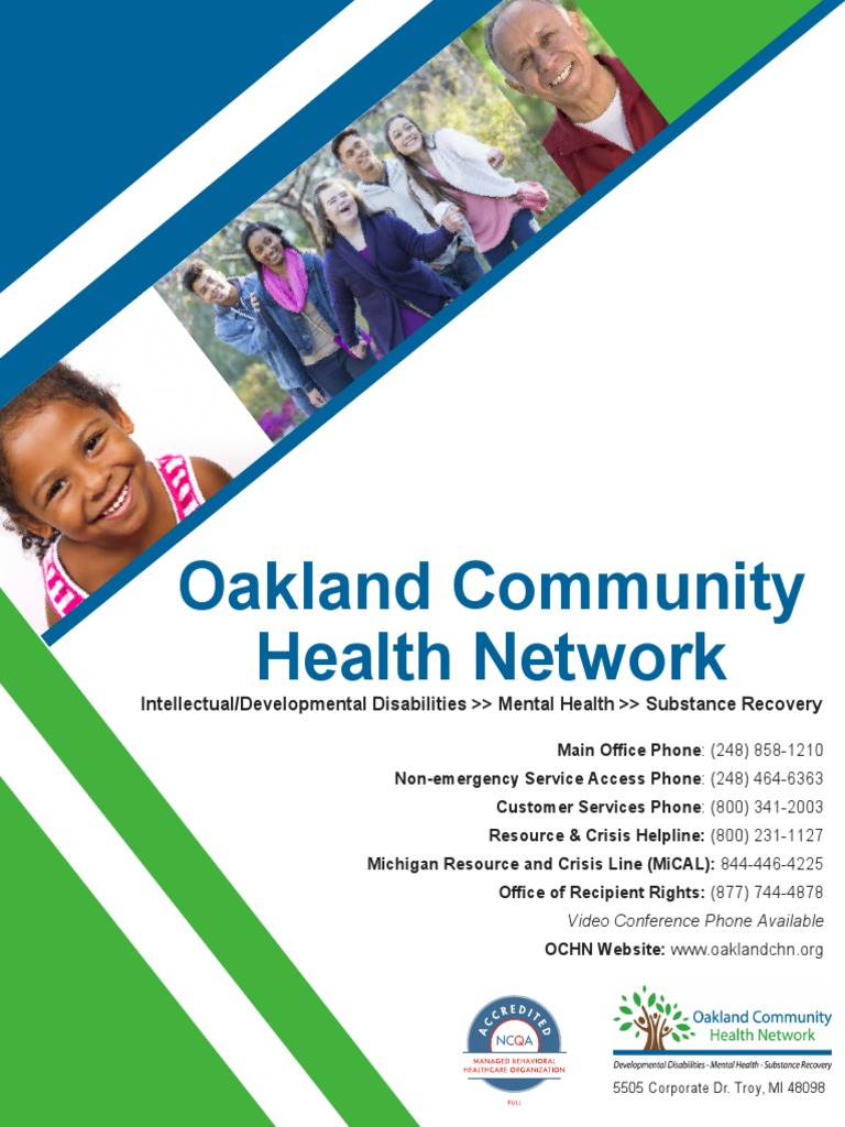 Oakland Community Health Network Brochure | PDF | Mental Disorder | Autism