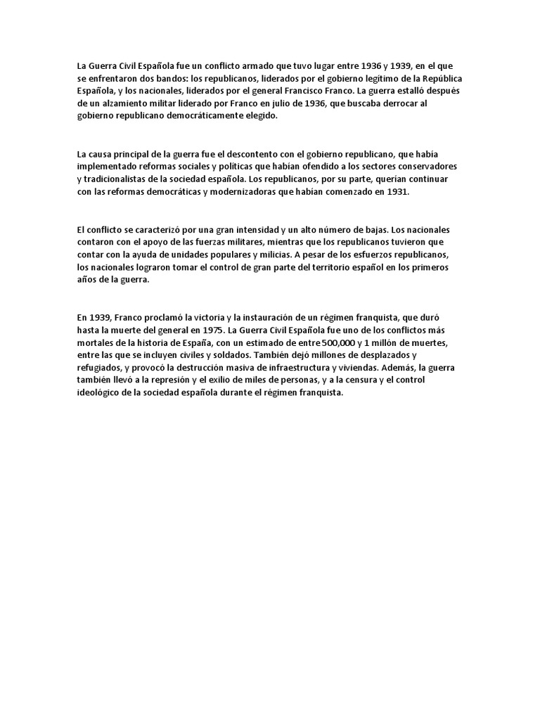 La Guerra Civíl Española | PDF