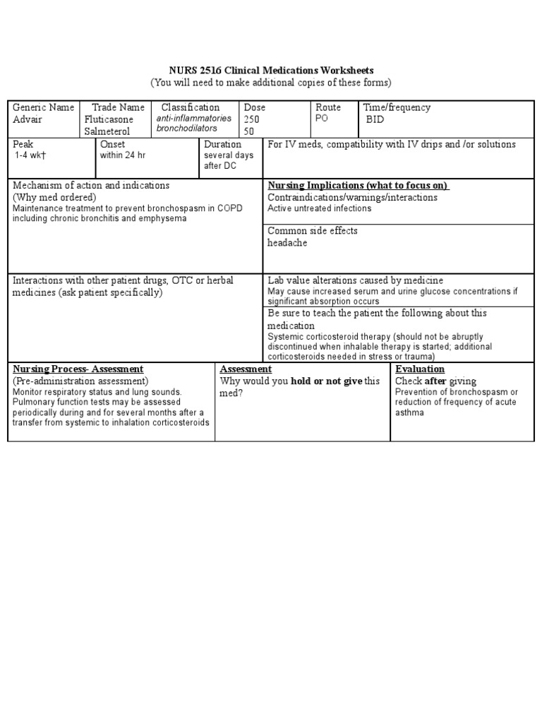 Advair | PDF | Chronic Obstructive Pulmonary Disease | Medical Specialties