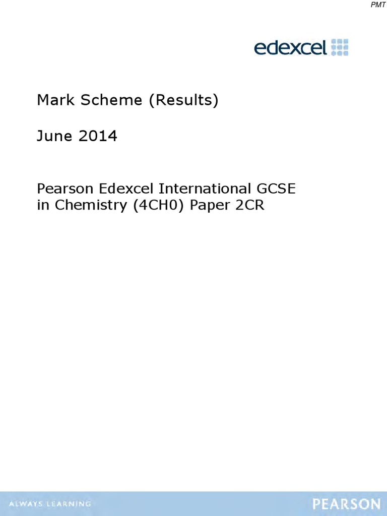 June 2014 (R) MS - Paper 2C Edexcel Chemistry IGCSE | PDF | Oxide | Iron
