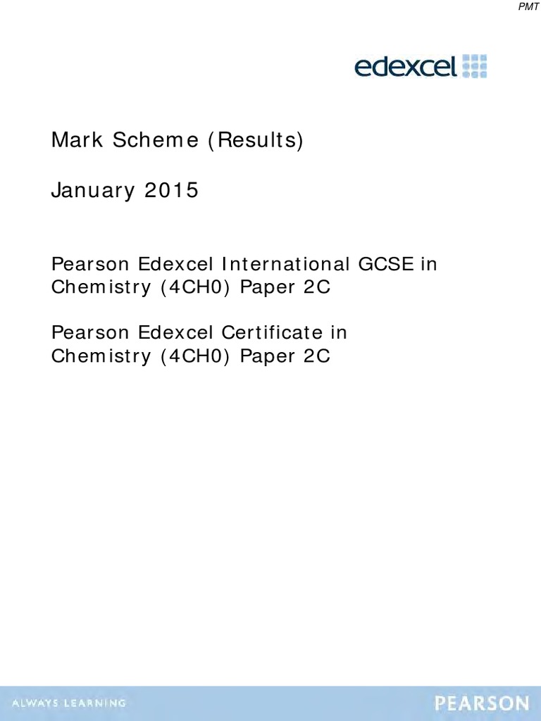 January 2015 MS - Paper 2C Edexcel Chemistry IGCSE | PDF | Chemical ...