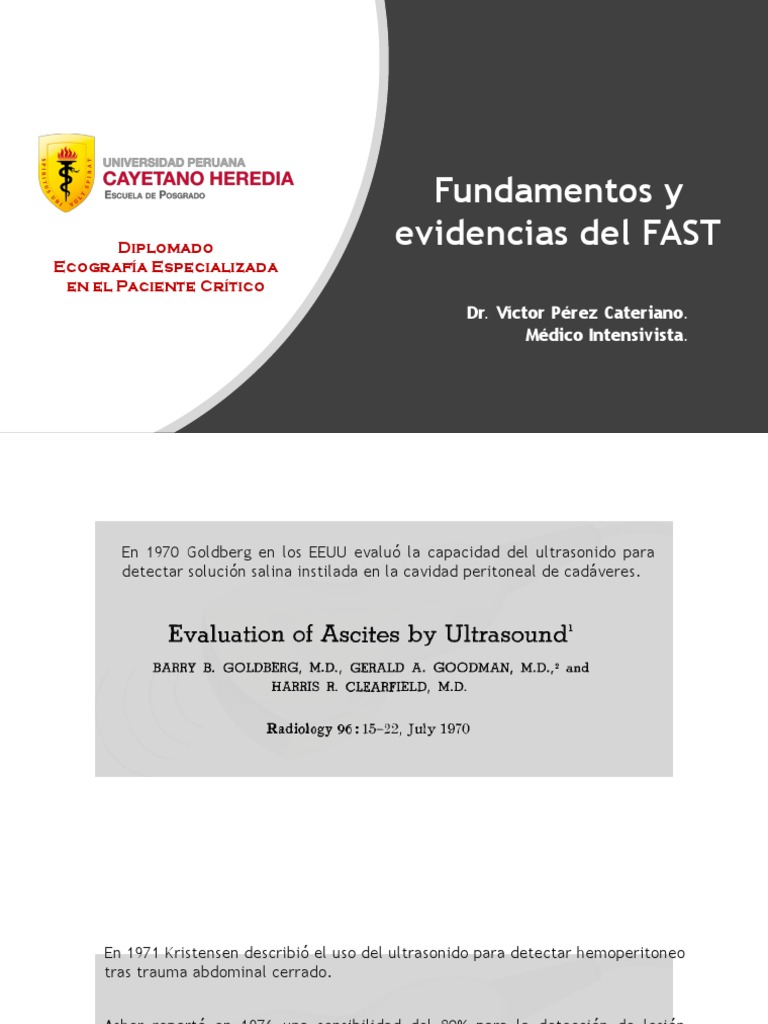 Fundamentos y Evidencias Del FAST | PDF | Medicina | Enfermedades y ...
