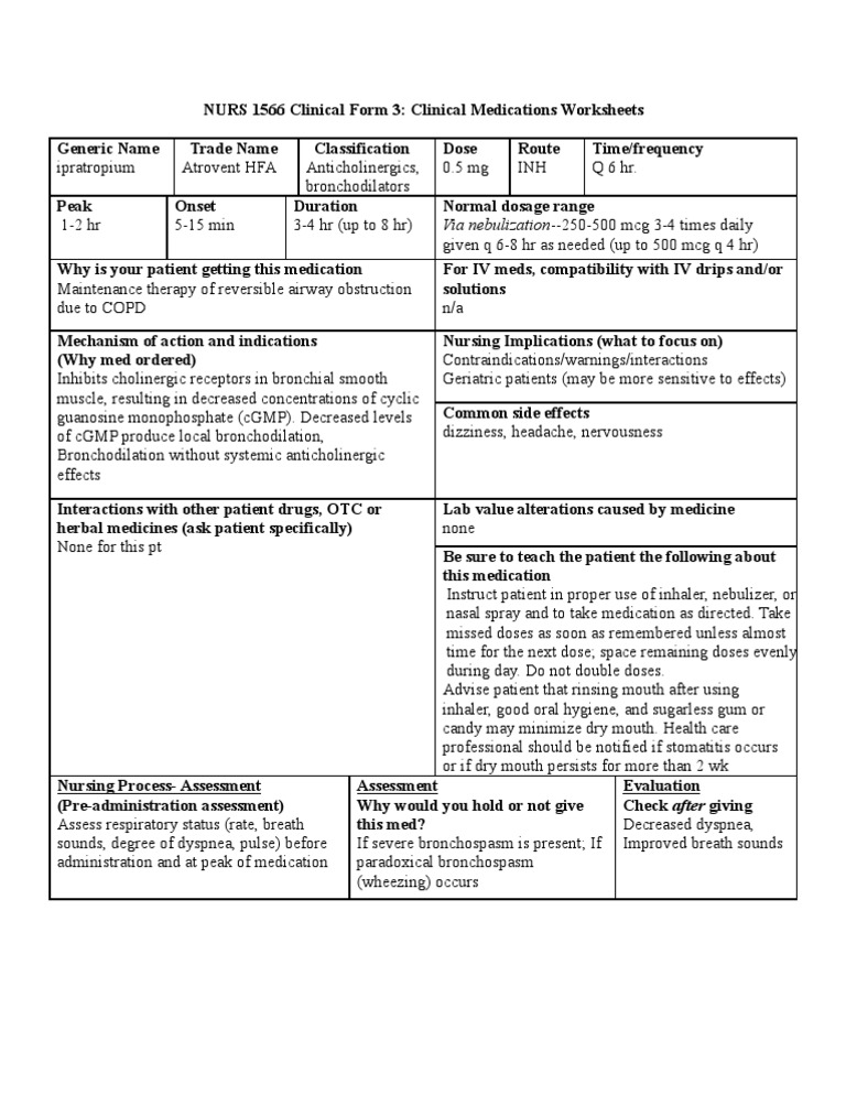 Atrovent (Ipratropium) | PDF | Medical Treatments | Pharmacology