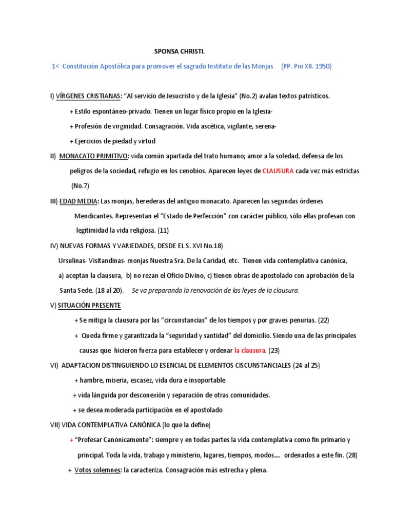 Sponsa Christi | PDF | Iglesia Católica | Santo