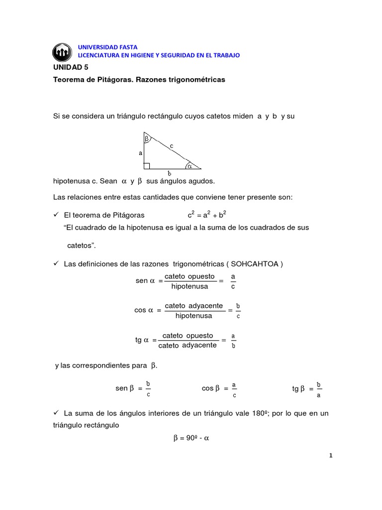 Razones Trigonom+tricas V14 | PDF | Triángulo | Funciones trigonométricas