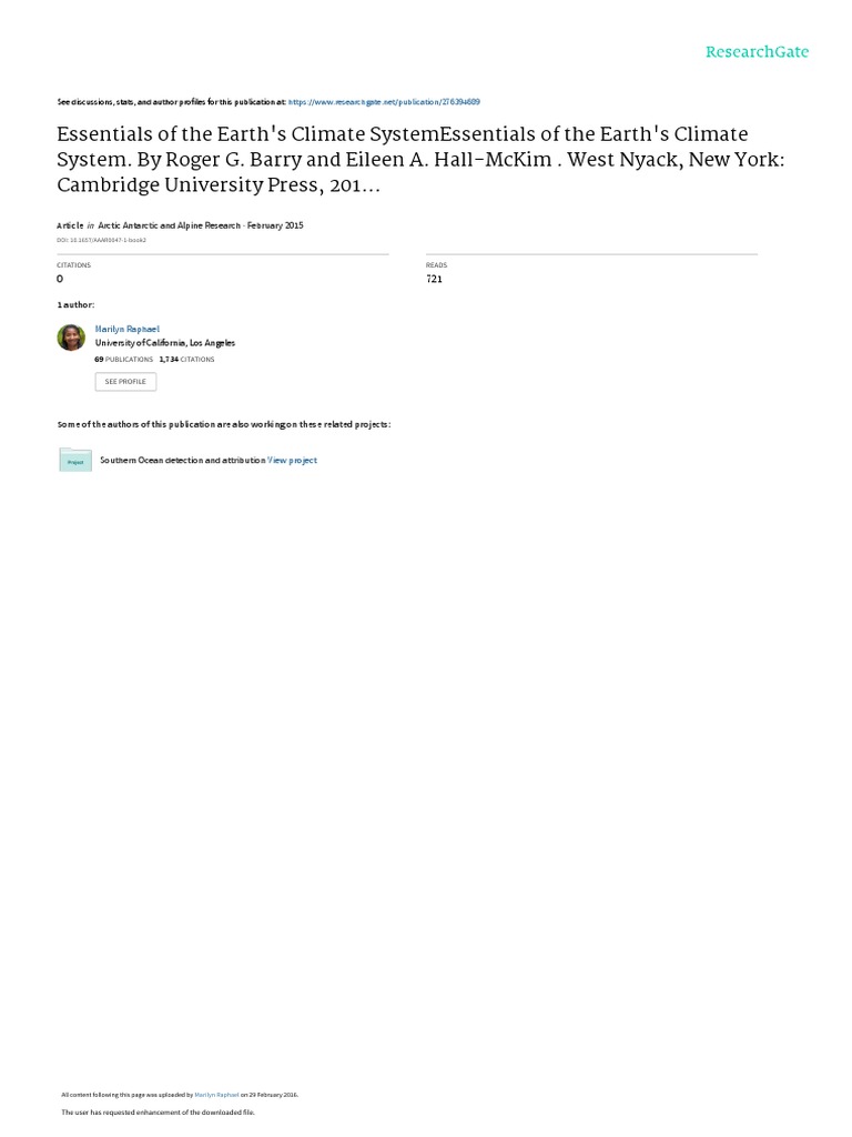 Essentials of The Earths Climate SystemEssentials | PDF | Climate ...