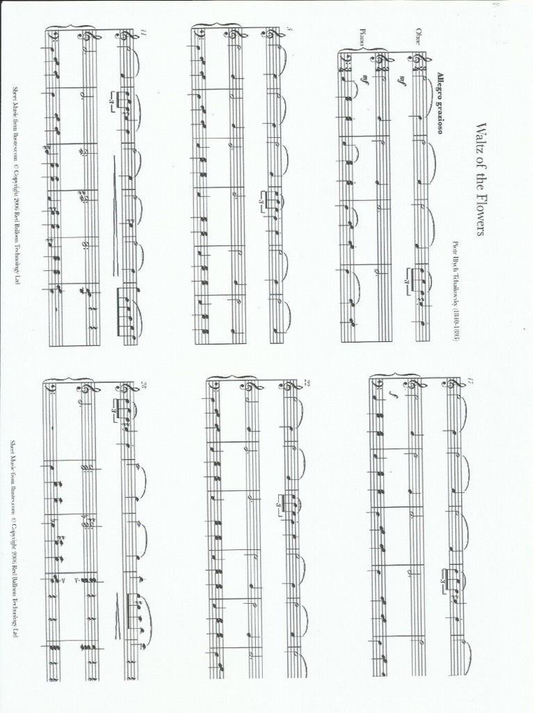 Nuty Obój I Inne Walc Kwiatów Z Dziadka Do Orzechów P. Czajkows | PDF