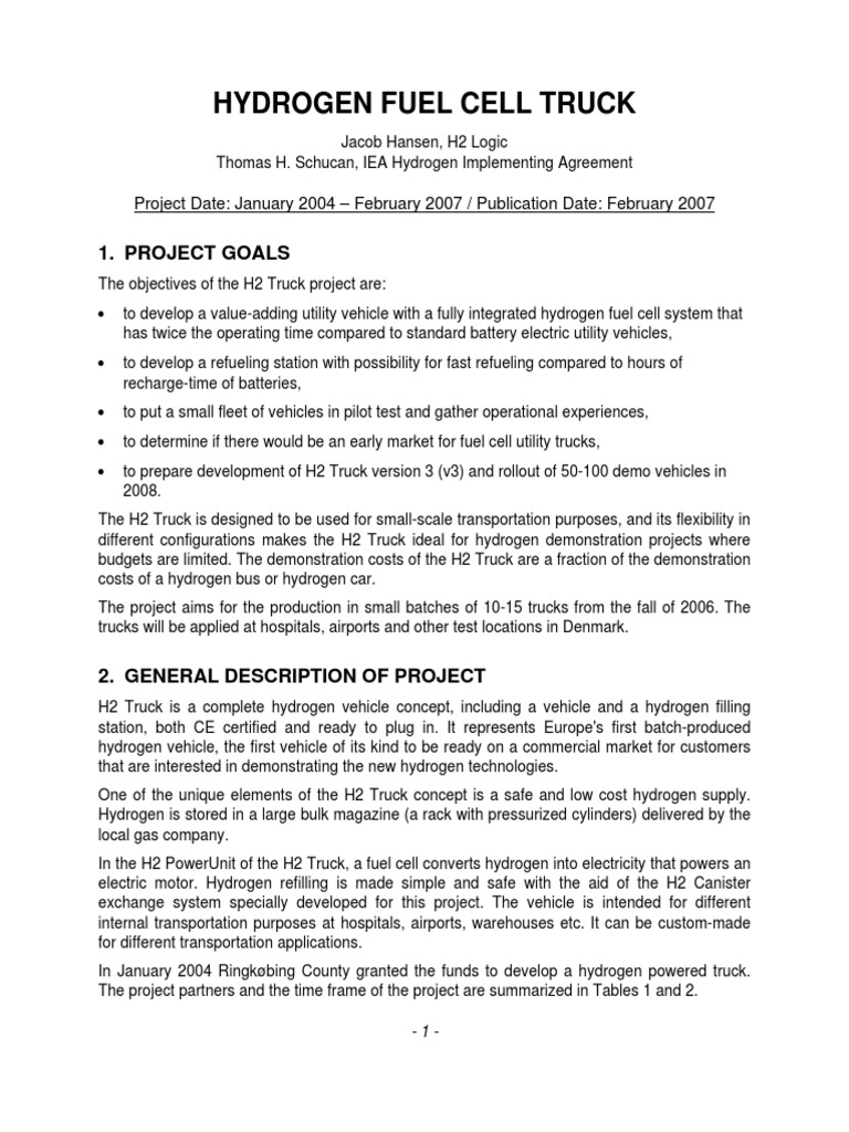 Hydrogen Fuel Cell Truck | PDF | Fuel Cell | Truck