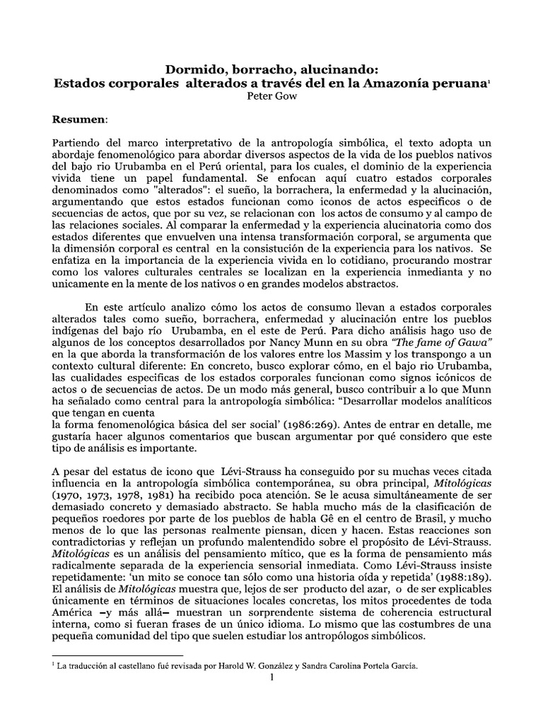 PETER GOW - Dormindo, Borracho, Alucinando | PDF