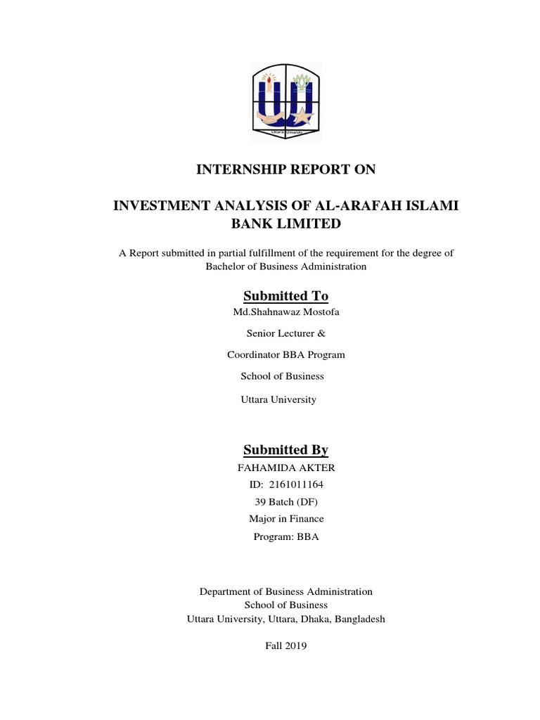 Al-Arafah Islami Bank Investment Analysis | PDF | Banks | Investing