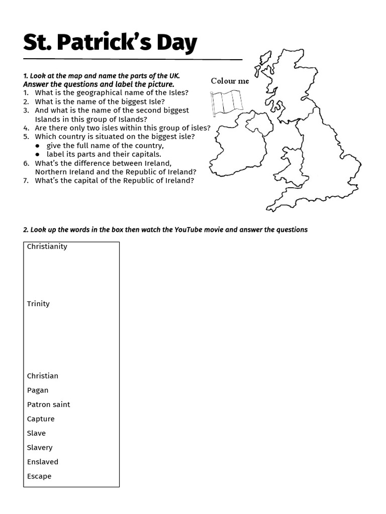 St. Patrick's Day Educational Activities | PDF | Saint Patrick | Slavery