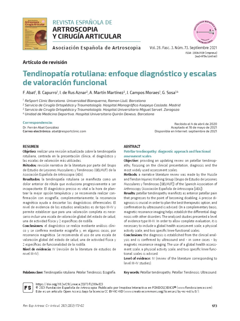 Tendinopatías | PDF | Rodilla | Medicina