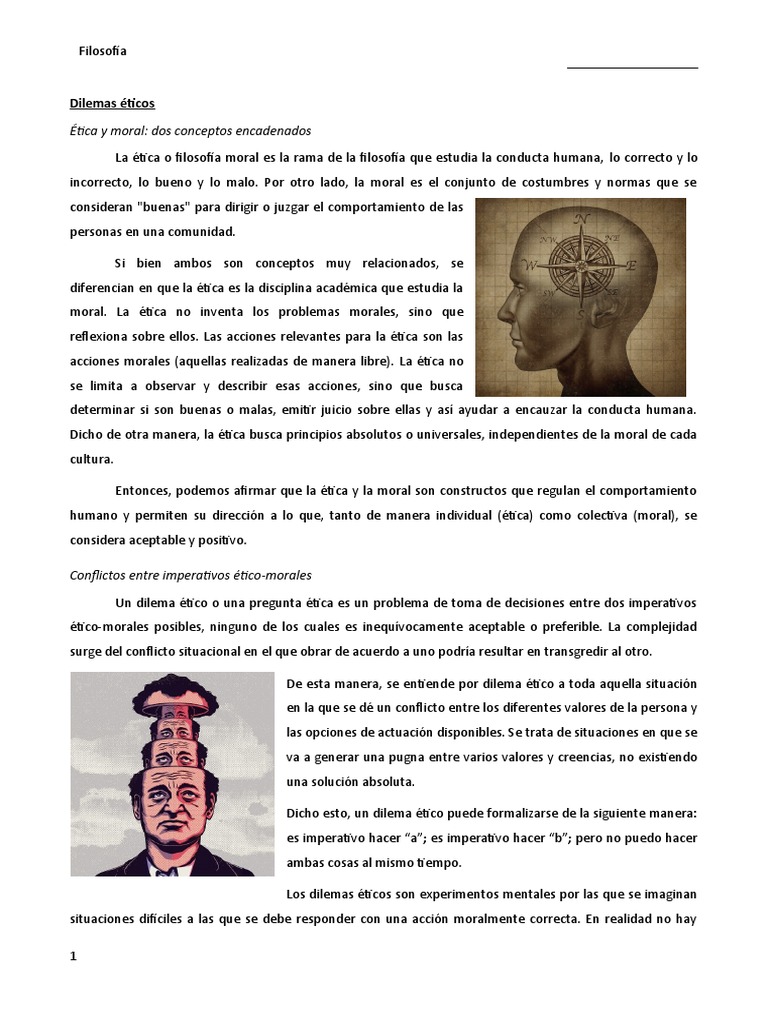 Filosofía; Dilemas éticos | PDF | Moralidad | Metafísica