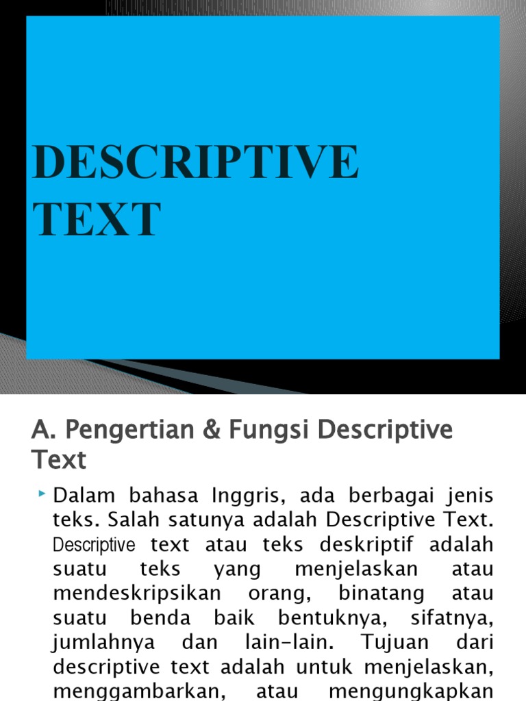 Pengertian dan Struktur Descriptive Text | PDF