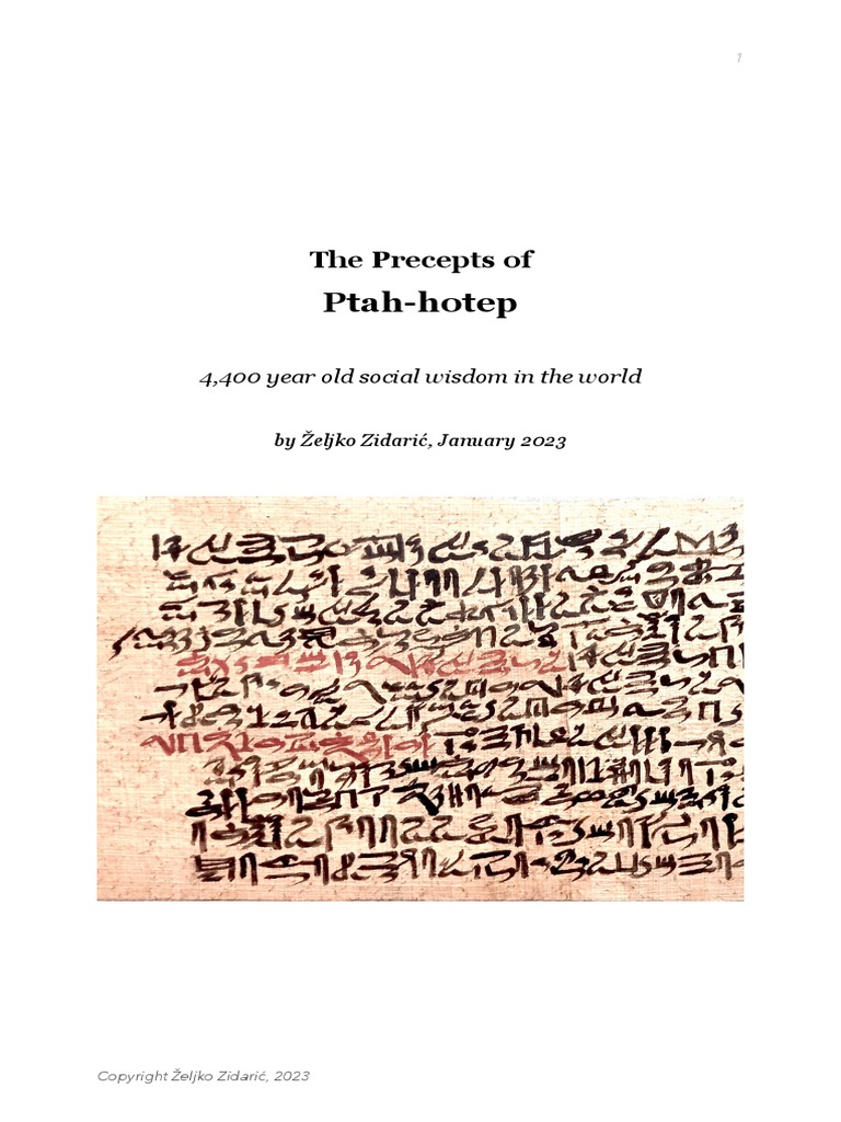 Precepts of Ptah-Hotep | PDF