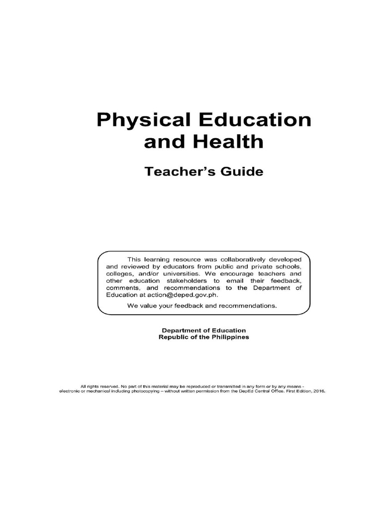 PE and Health Teaching Guide | PDF