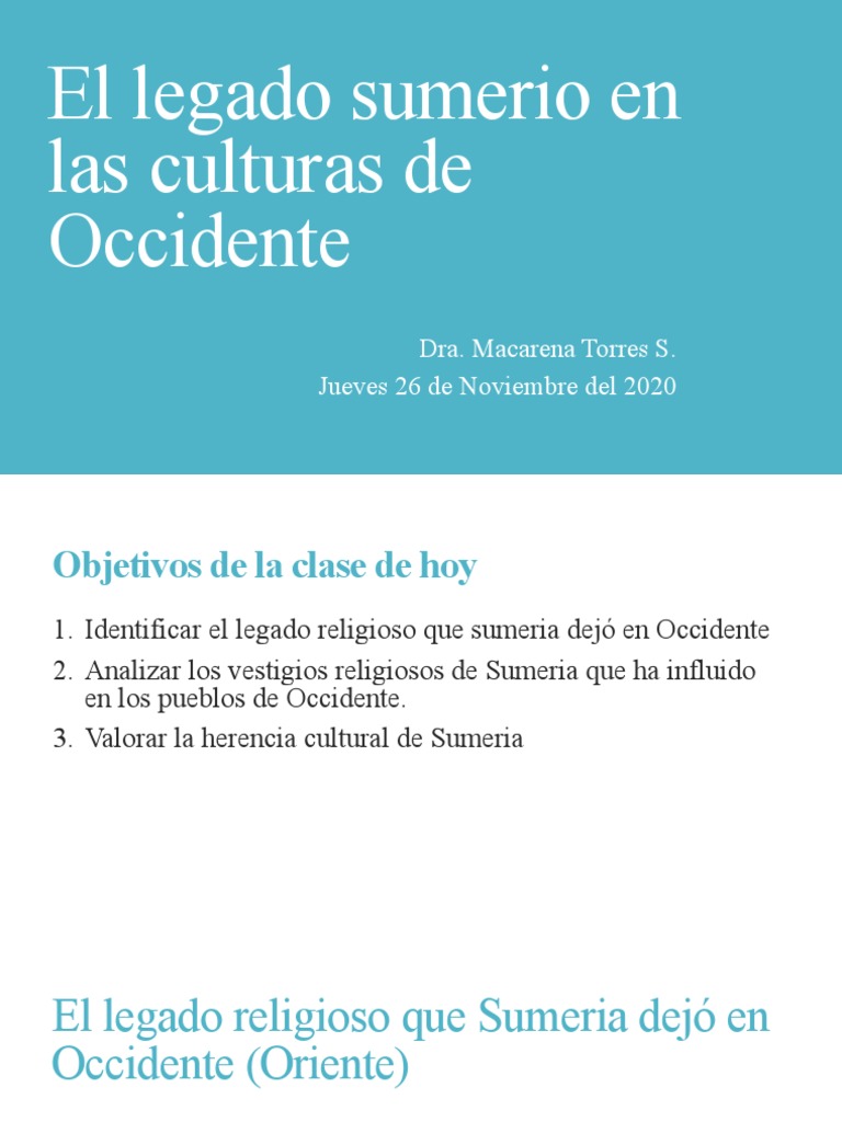 El Legado Sumerio en Las Culturas de Occidente | PDF