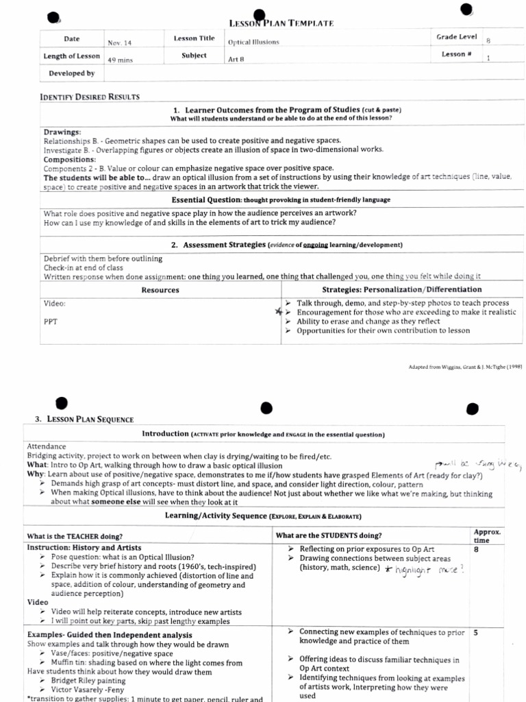 Op Art Lesson Reflections | PDF | Composition (Visual Arts) | Cognitive Science