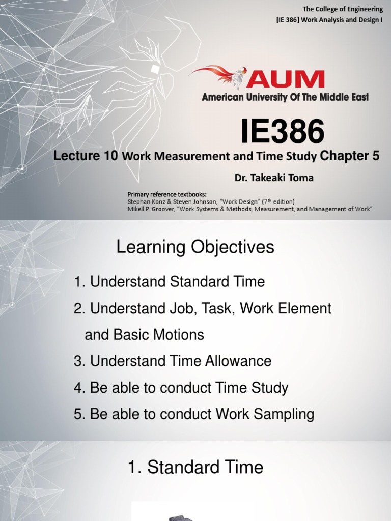 Lecture 10 - Work Measurement and Time Study | PDF | Time | Sampling (Statistics)