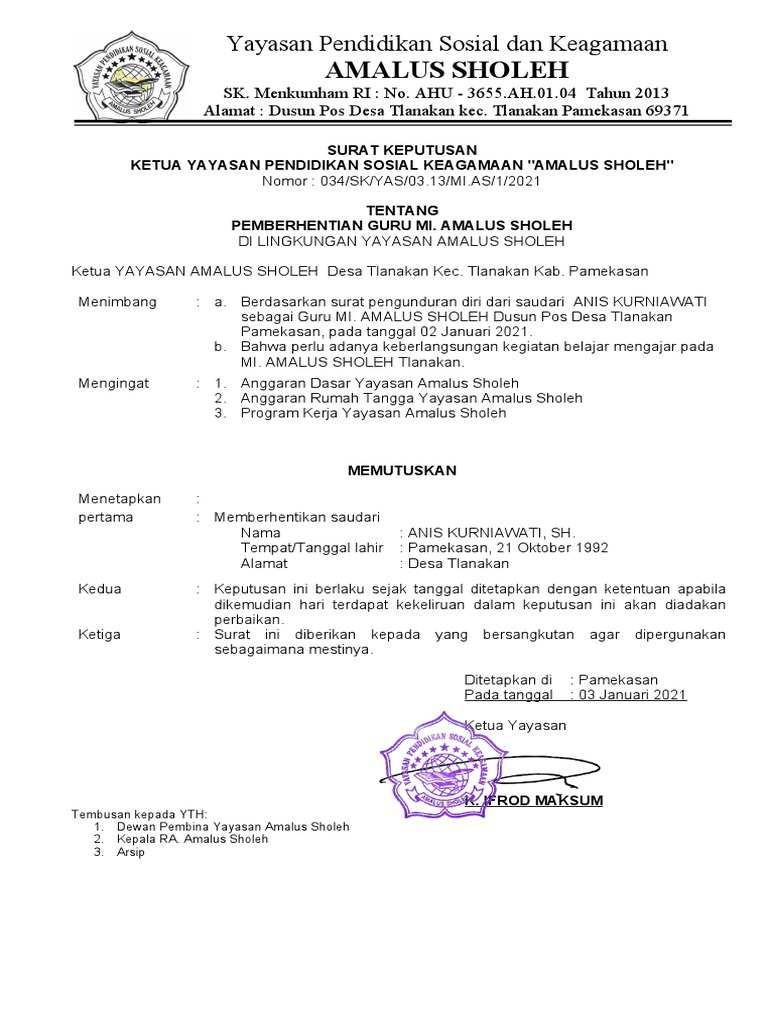 SK Pemberhentian | PDF