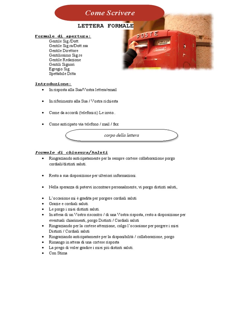 Lettera Formale | PDF