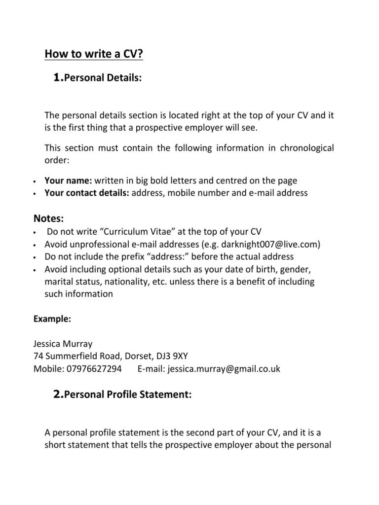 How To Write A CV | PDF | Résumé | Academic Degree