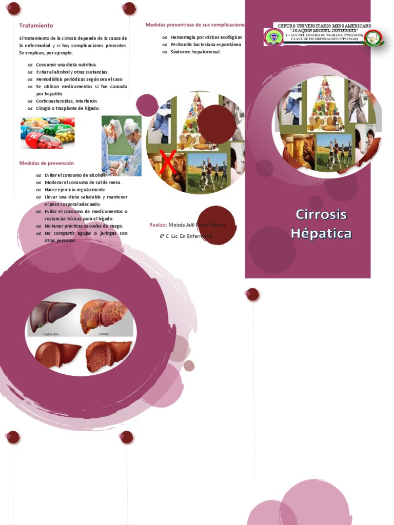 Triptico de Cirrosis Hepatica | PDF