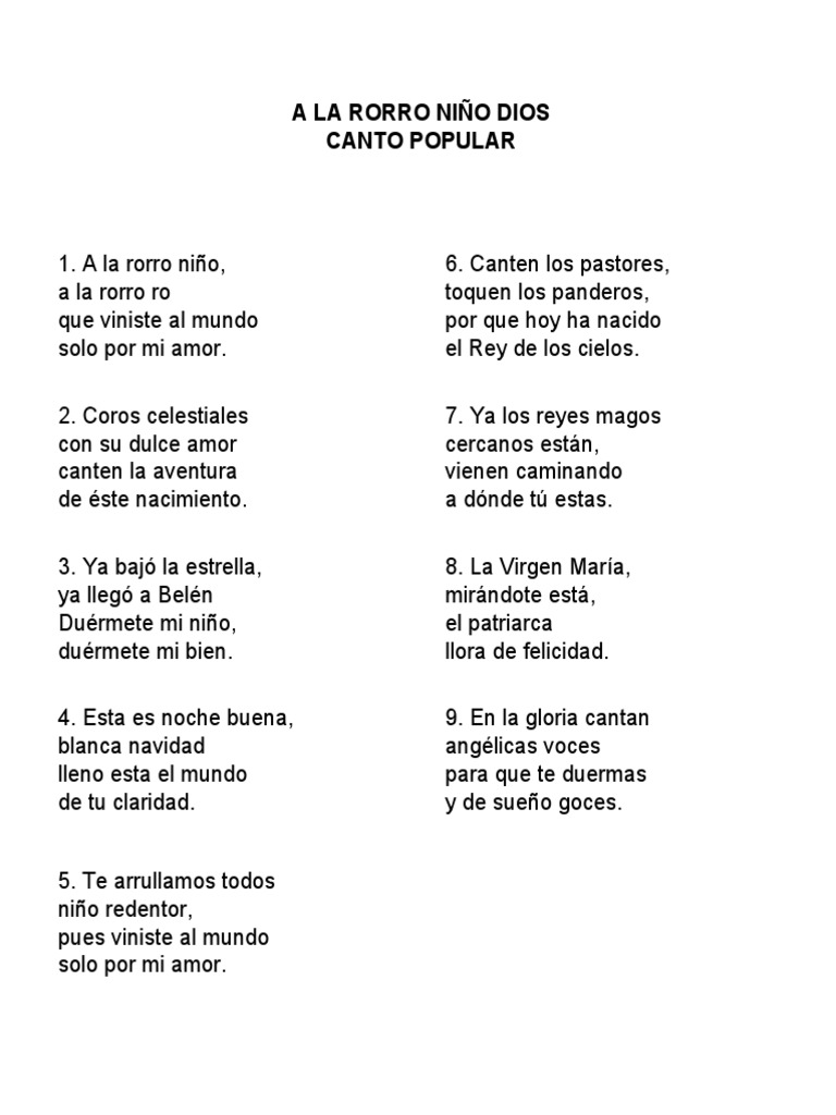 A La Rorro Niño Dios | PDF