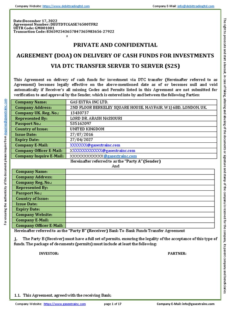 DTC Gas Extra Inc LTD Agreement 2022 Form Final 1 | PDF | Arbitration ...