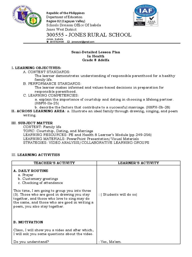 2nd COT | PDF | Learning | Lesson Plan