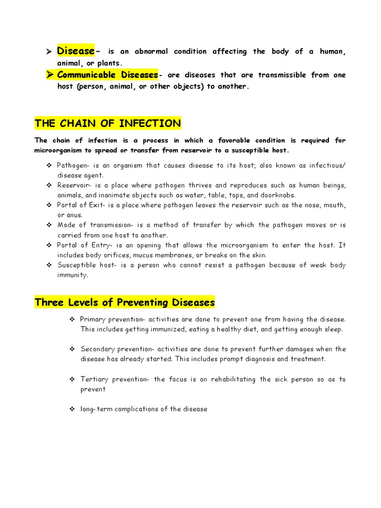 The Chain of Infection | PDF | Infection | Pathogen