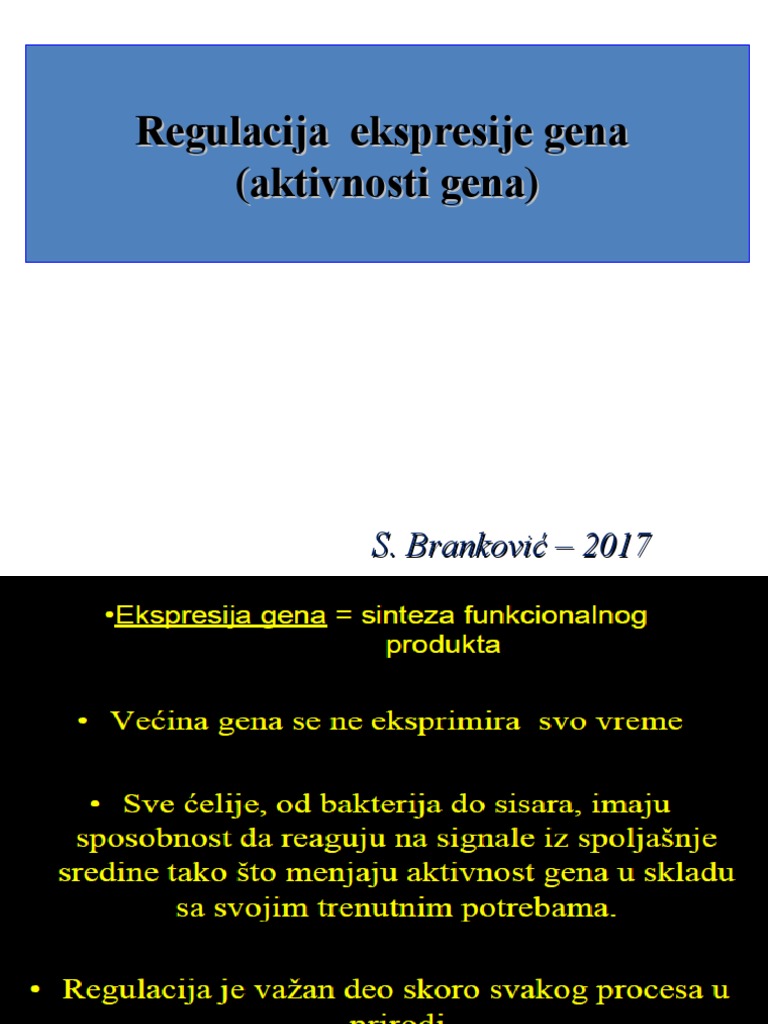 Regulacija Ekspresije Gena | PDF