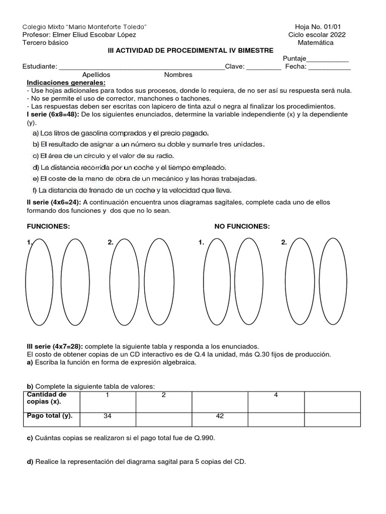 Procedimental III, Tercero Básico | PDF