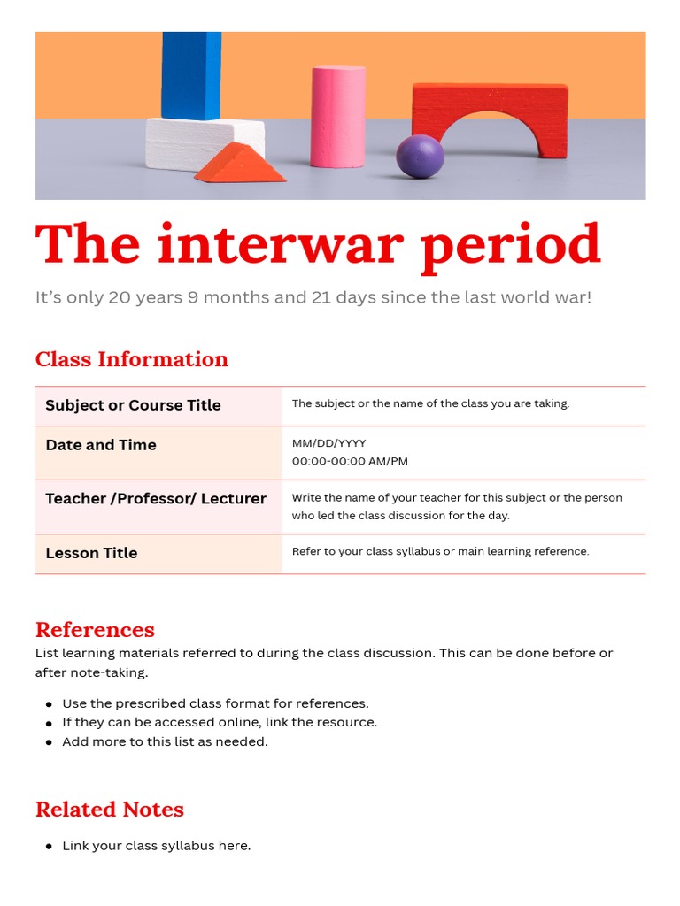 The Interwar Period: Class Information | Download Free PDF | Cognitive ...