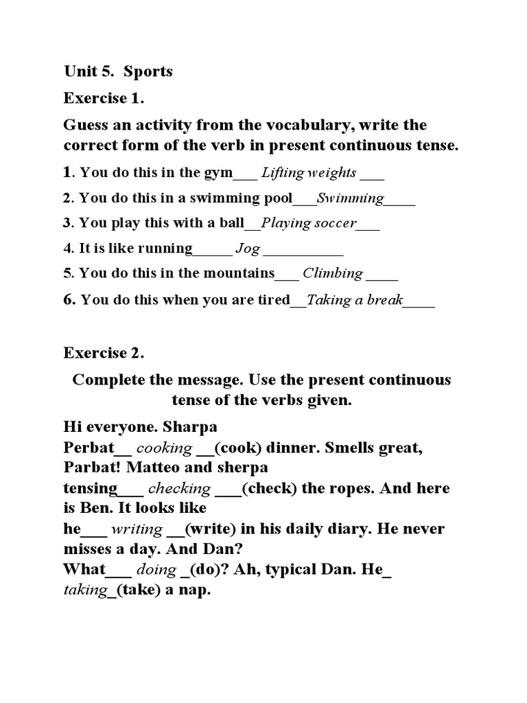 Unit 5. Ingles 1 G | PDF