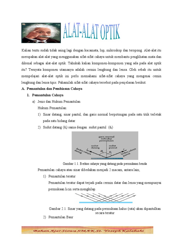 Sifat Cahaya dan Alat Optik Dasar | PDF