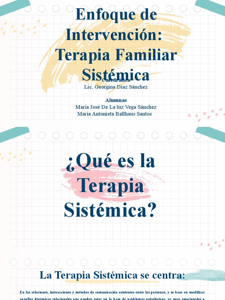 Enfoque De Terapia Familiar Sistémica Expo Pdf Psicoterapia