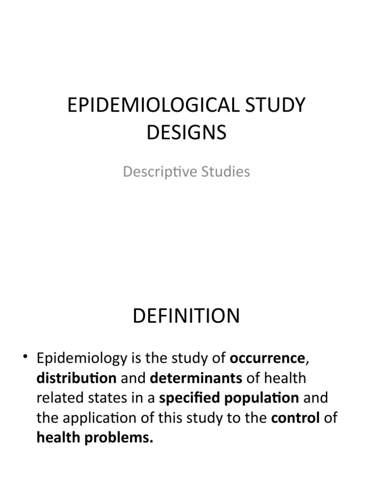 Epidemiological Study Designs | PDF